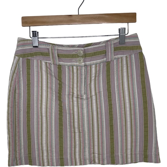 CAbi | Skirts | Cabi Womens 39 Striped Cotton Cottage School Seersucker ...